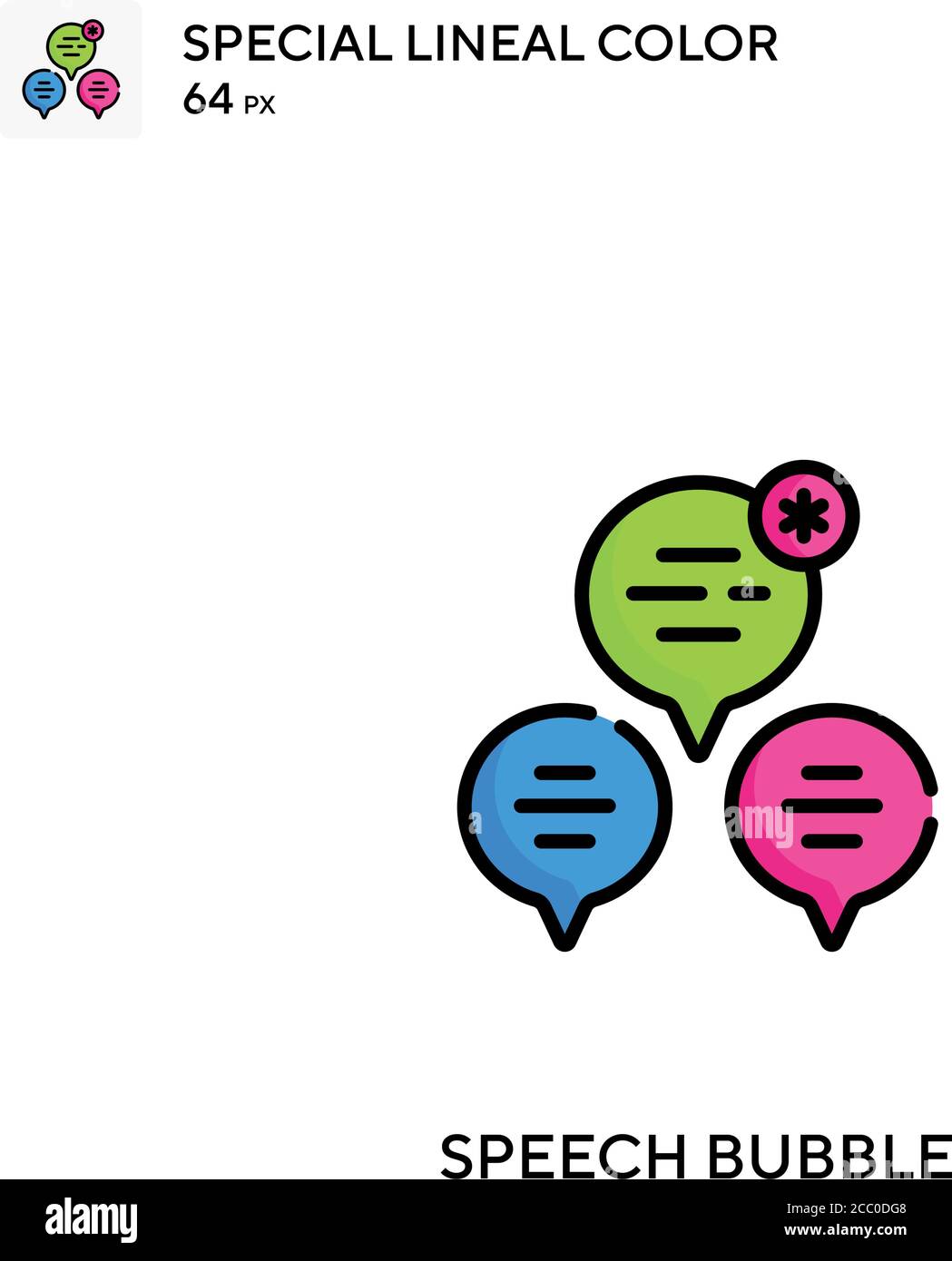 Speech bubble Special lineal color vector icon. Speech bubble icons for ...