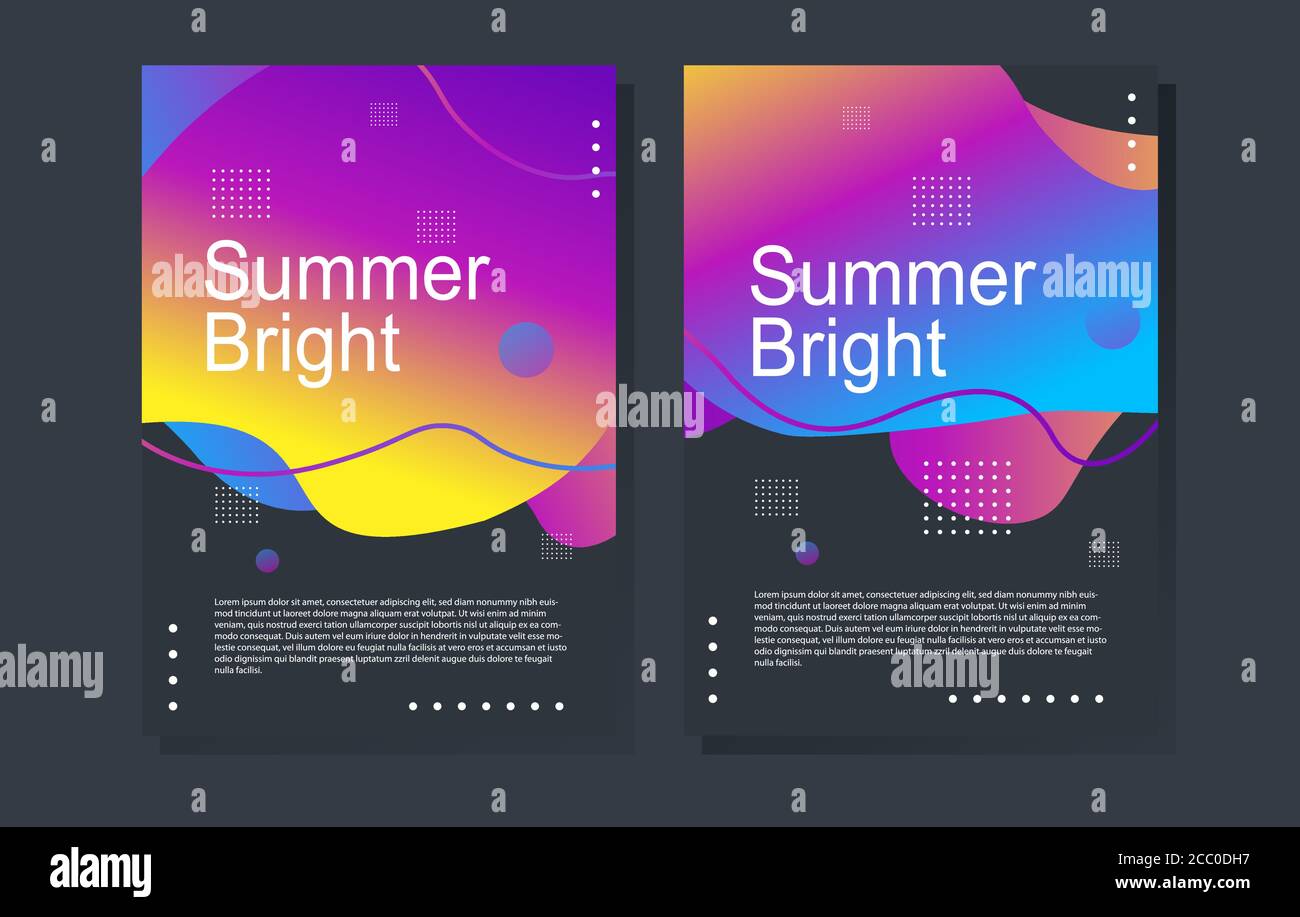 Summer bright party poster wiht colorful liquid form. Club night flyer ...