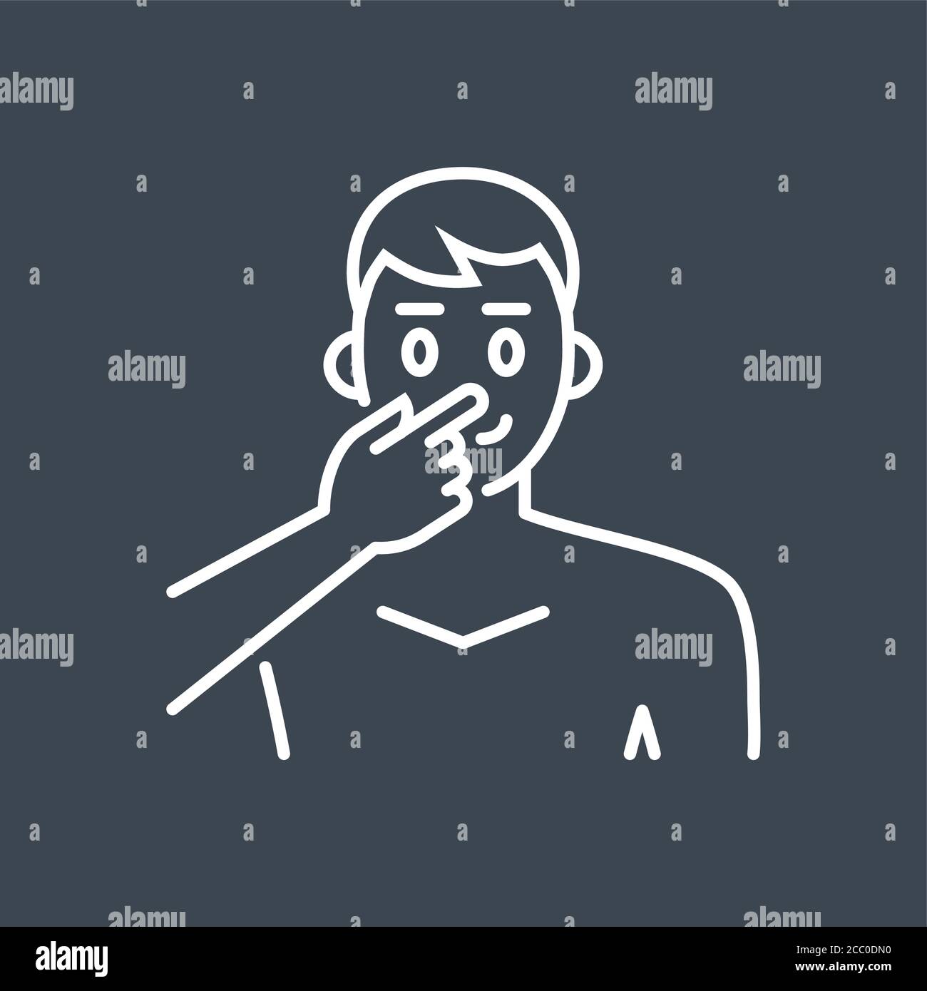 Hand touching nose Stock Vector Images - Alamy