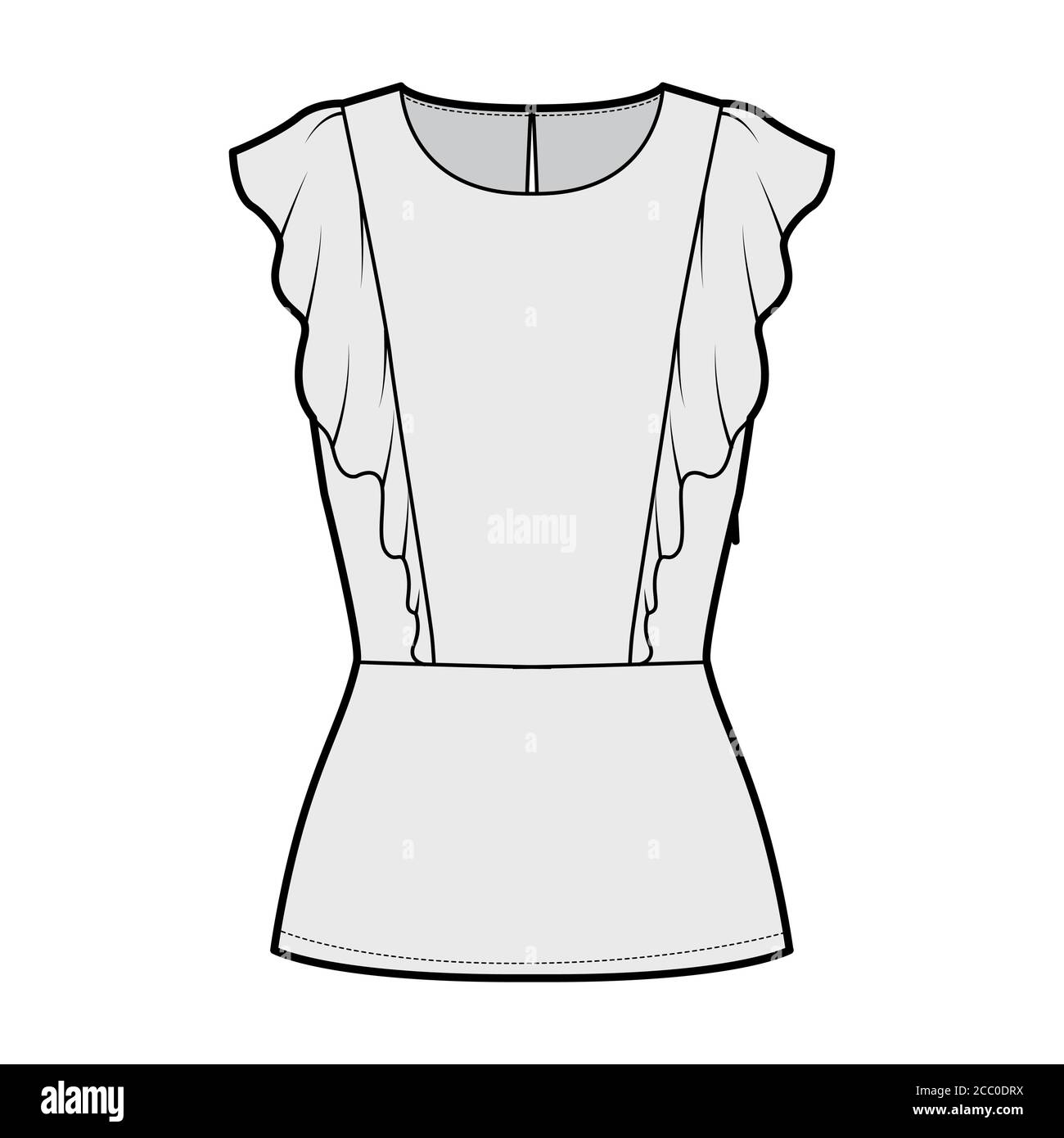 Ruffled blouse Stock Vector Images - Alamy