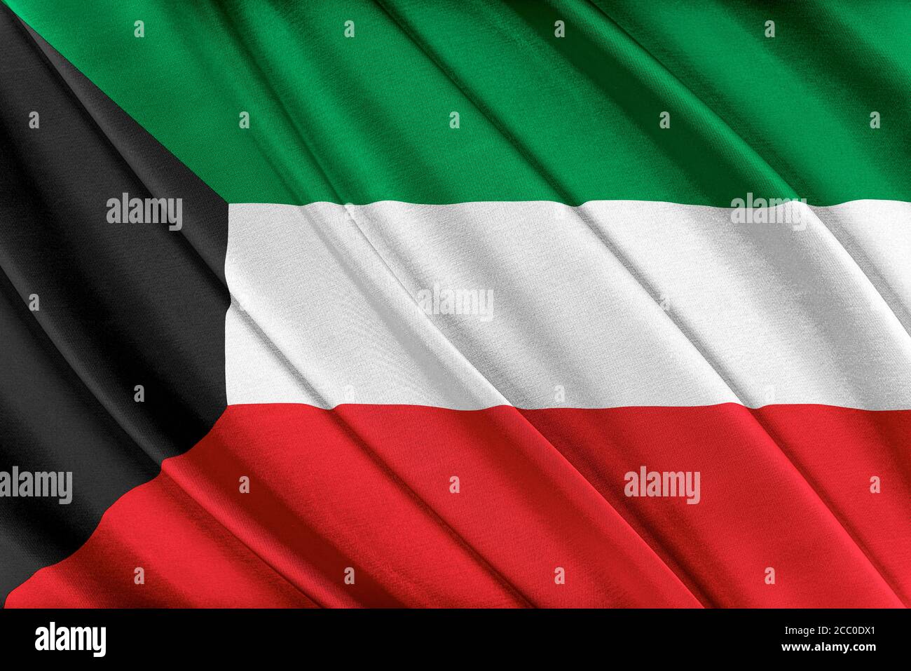 Kuwait kuwaiti flag waving hi-res stock photography and images - Alamy
