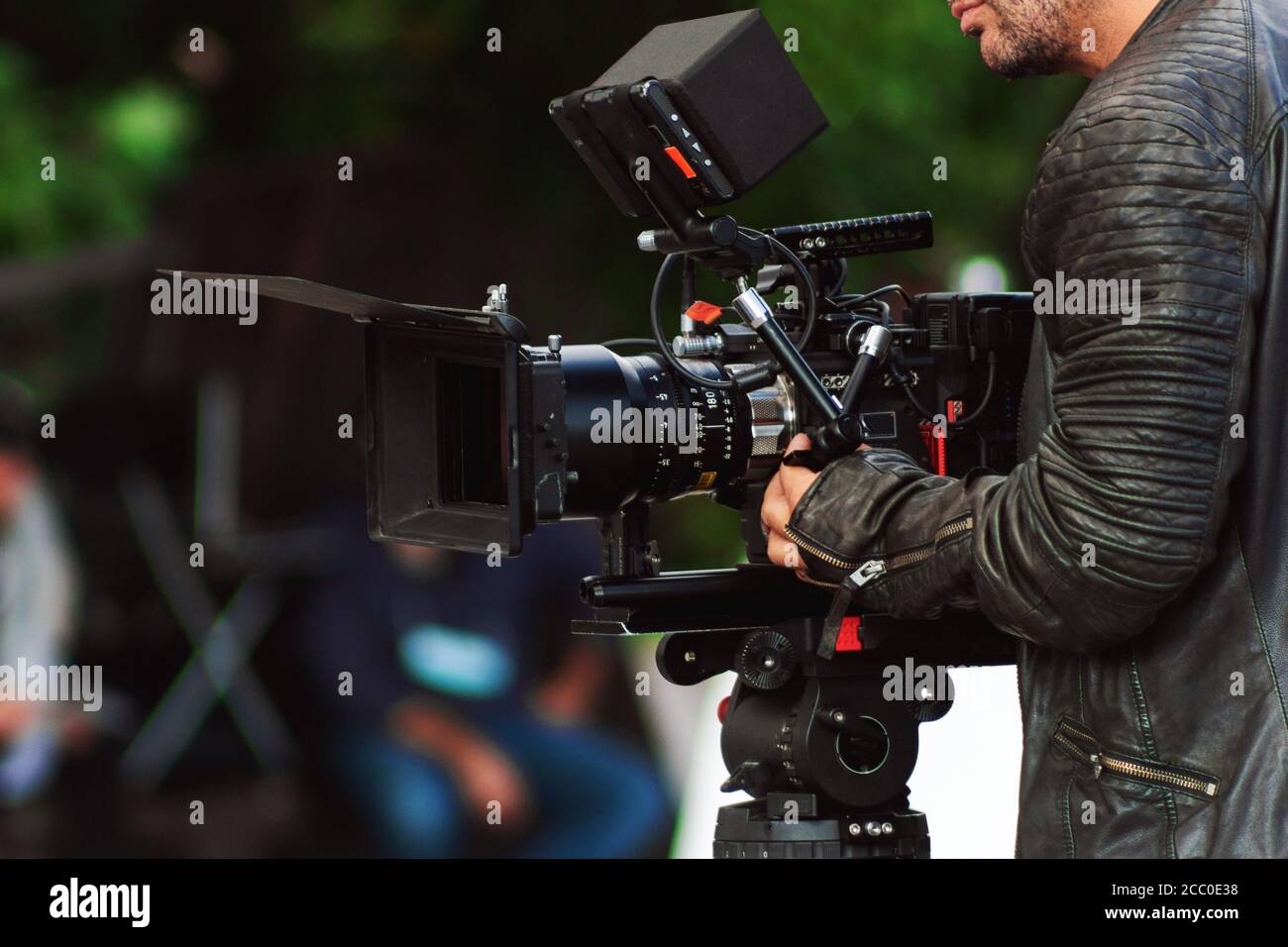 operator make the film movie on a professional cinema camera production ...