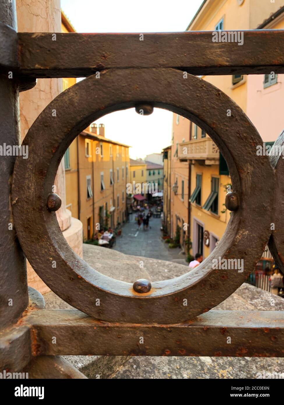 Old street in Castagneto Carducci, medieval village. Tuscany, Italy ...