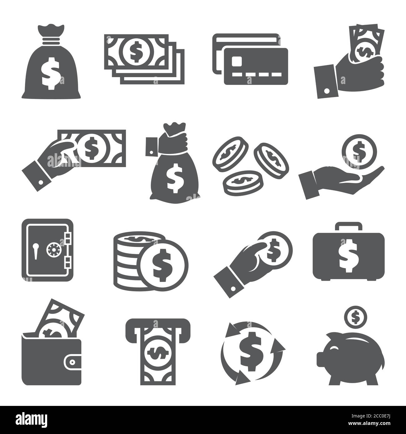 Money icons set on white background Stock Vector Image & Art - Alamy