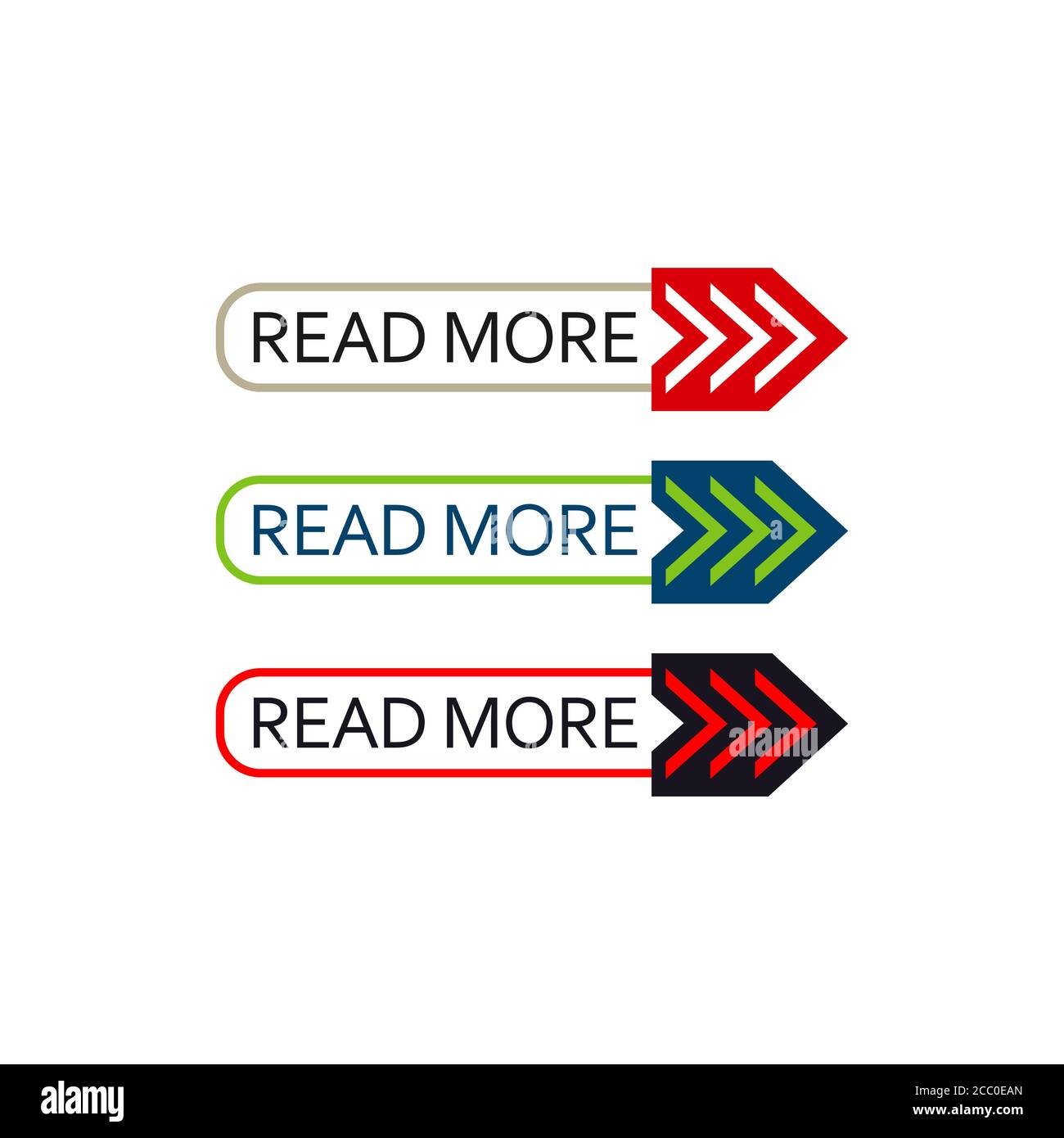 read more button set of colorful vector web element on white background Stock Vector Image & Art ...