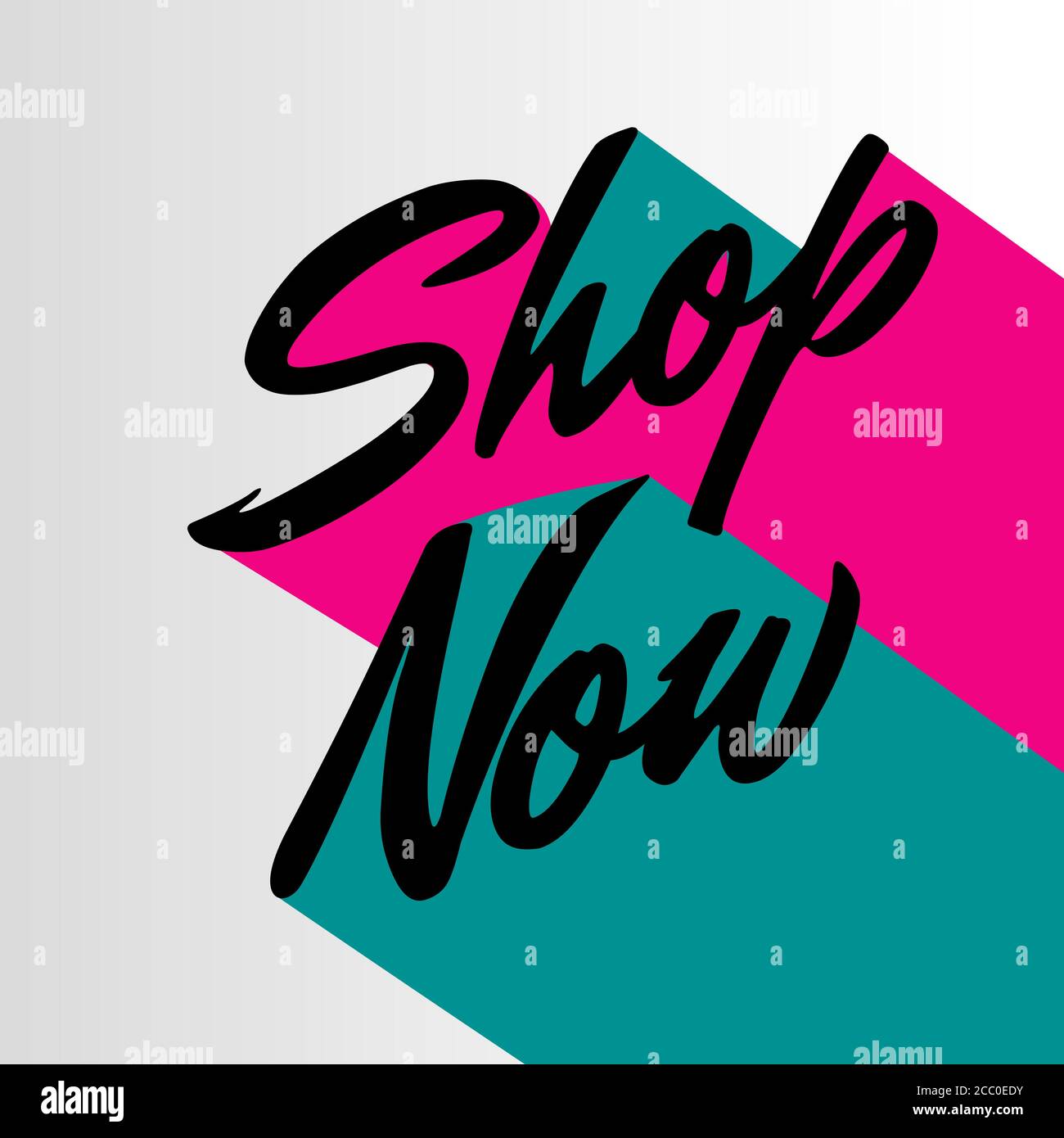 Shop now button lettering text vector design with business symbol icon ...