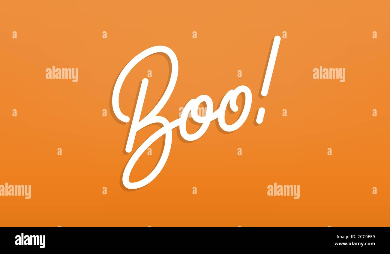 Boo vector lettering label. Halloween holiday calligraphy Stock Vector ...