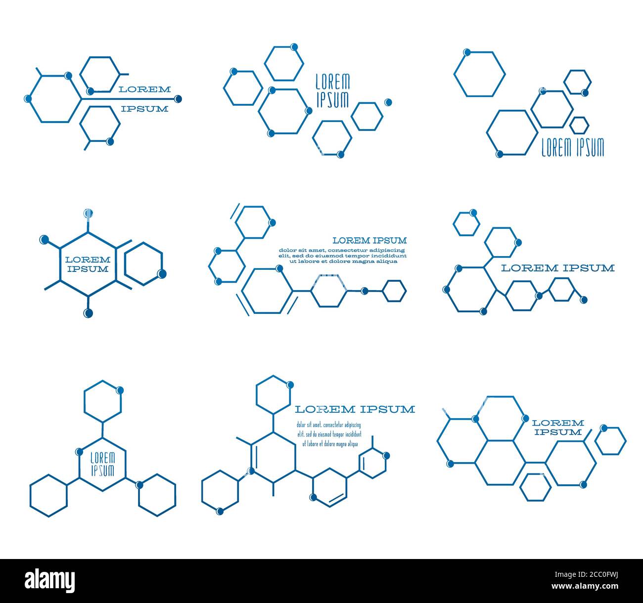 Abstract Molecule Icon Set Molecular Linear Icons Collection Set Line Icons Of Molecules