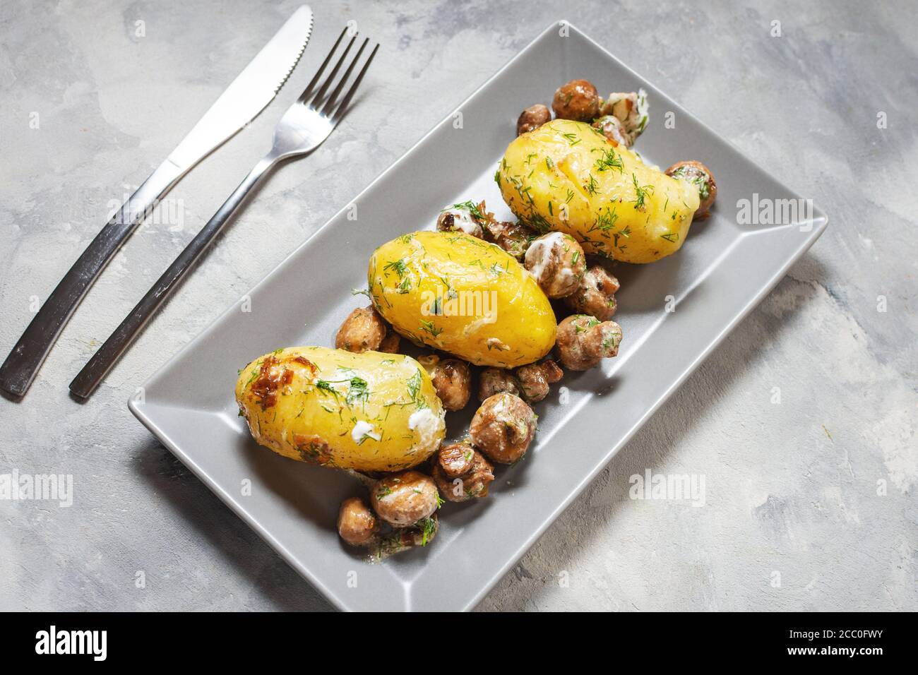 Fresh salad roasted potatoes hi-res stock photography and images - Alamy