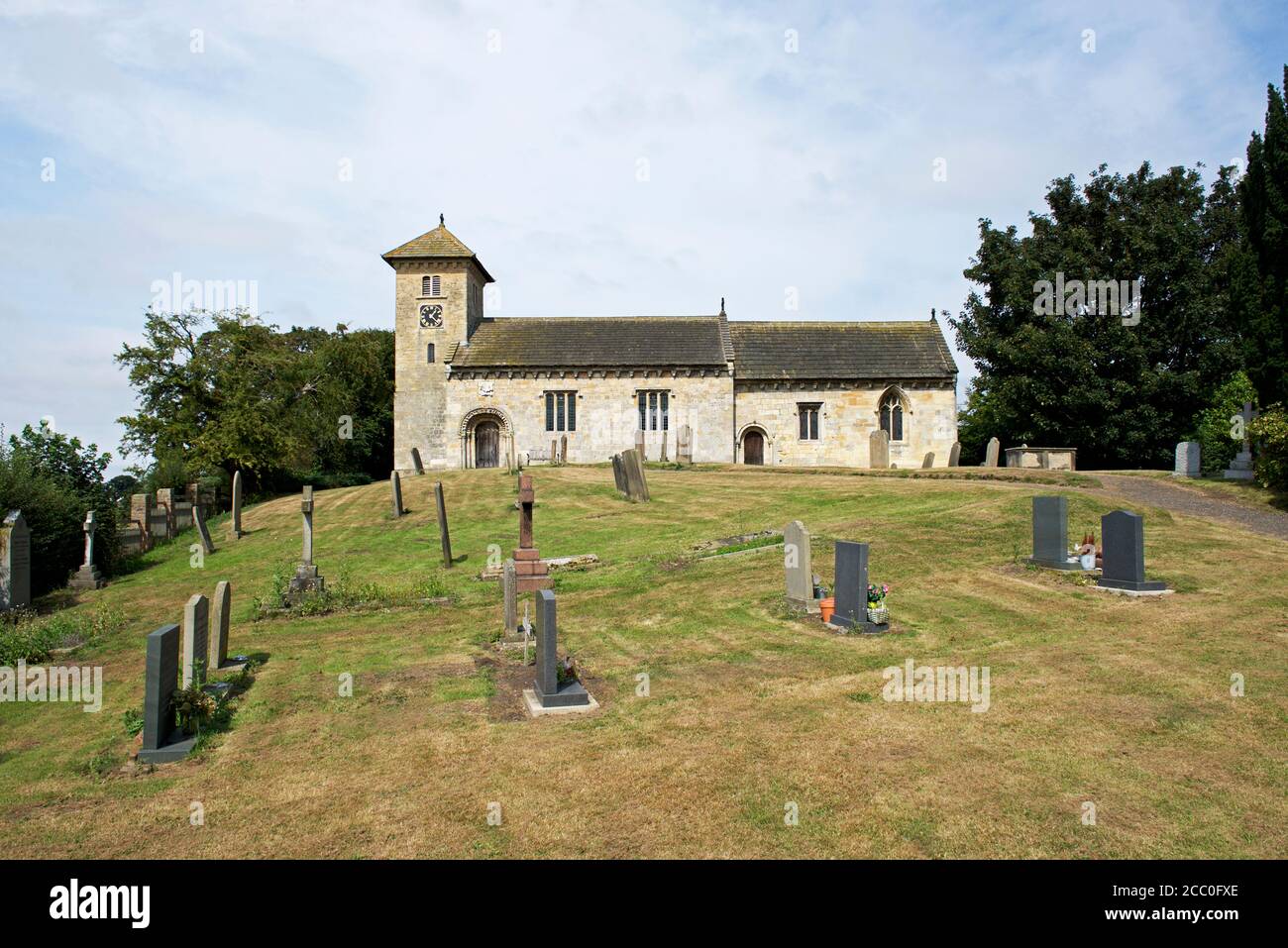 The Church of St John the Baptist, in the village of Healaugh, North ...