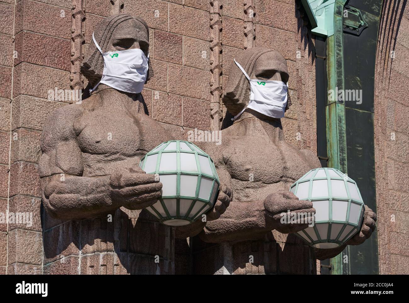 Helsinki, Finland - 16 August 2020: Iconic stone men statues by the ...