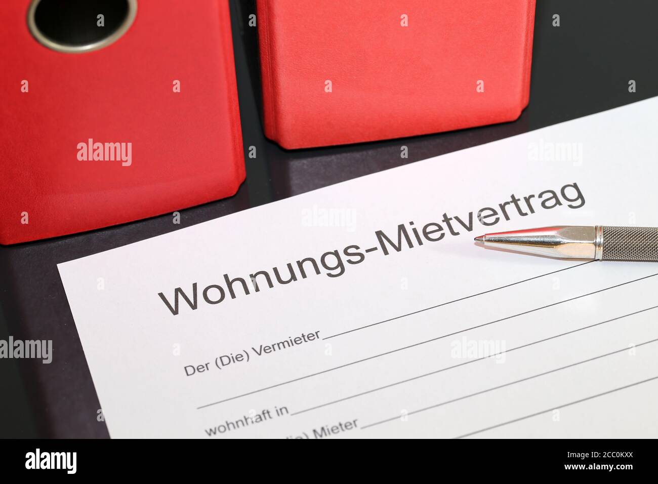 Blank form of a rental contract for an apartment in german letters ...
