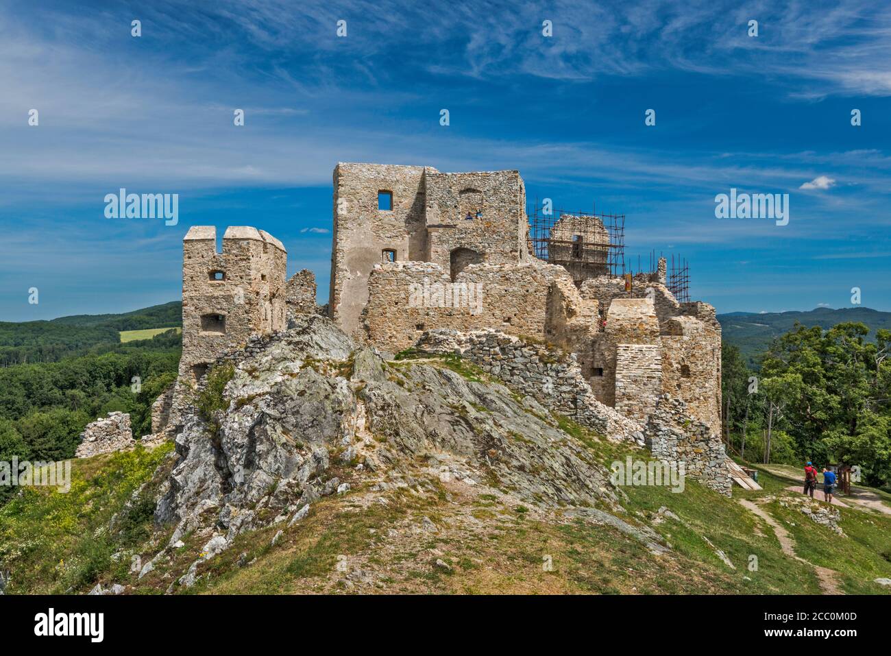 Hrusov Castle (Hrusovsky hrad), 14th century, under repair, Tekov area ...