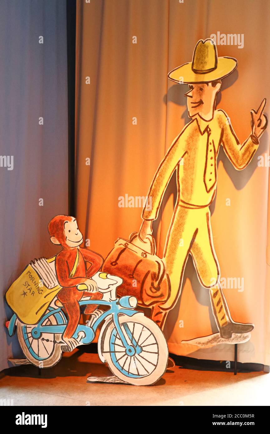 OSAKA, JAPAN - Jan 07,2017 : Curious George wall art at Universal ...