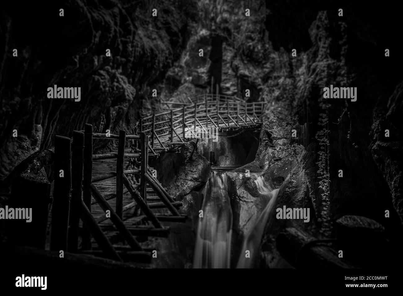 Underground cave walkway Black and White Stock Photos & Images - Alamy