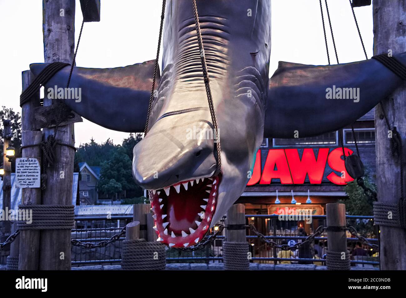 OSAKA, JAPAN - Aug 13, 2020 : Photo of the hanging JAWS.One of the most ...
