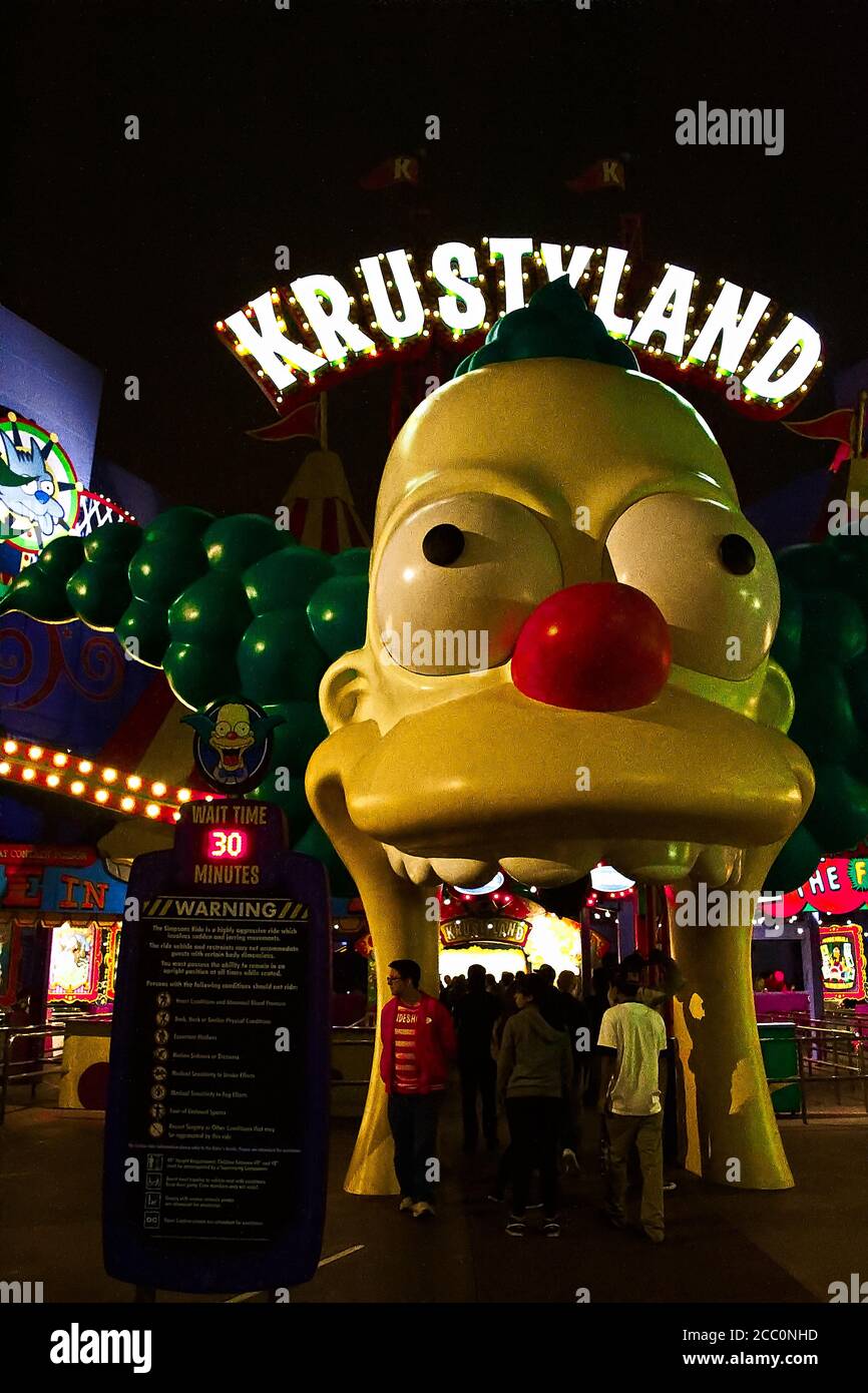 The Simpsons Ride at Universal studios Hollywood in Los Angeles. It is ...