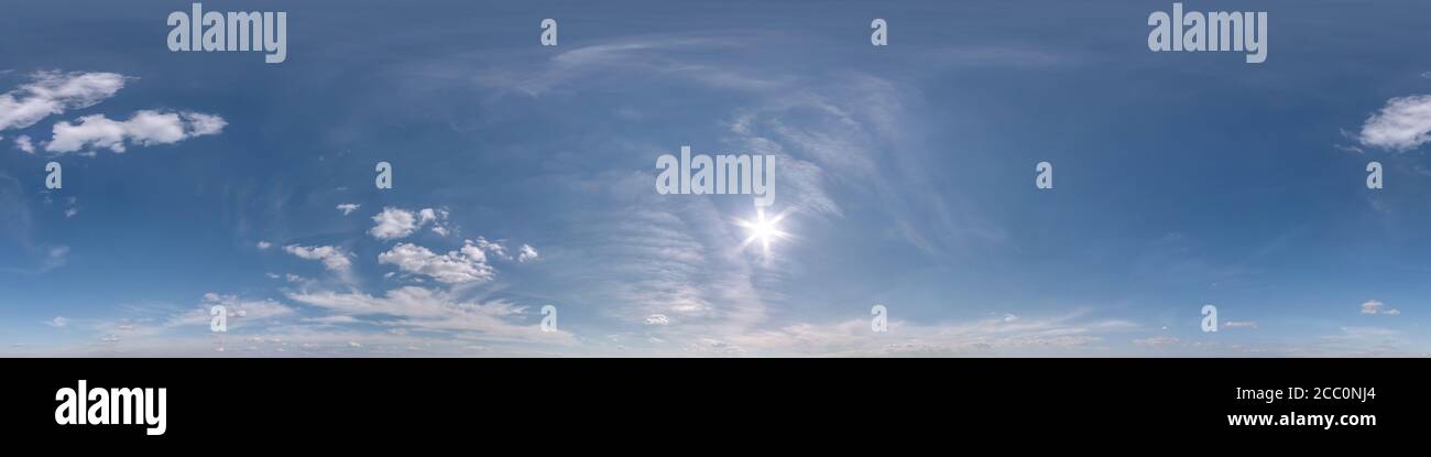 clear blue sky with beautiful clouds. Seamless hdri panorama 360 ...