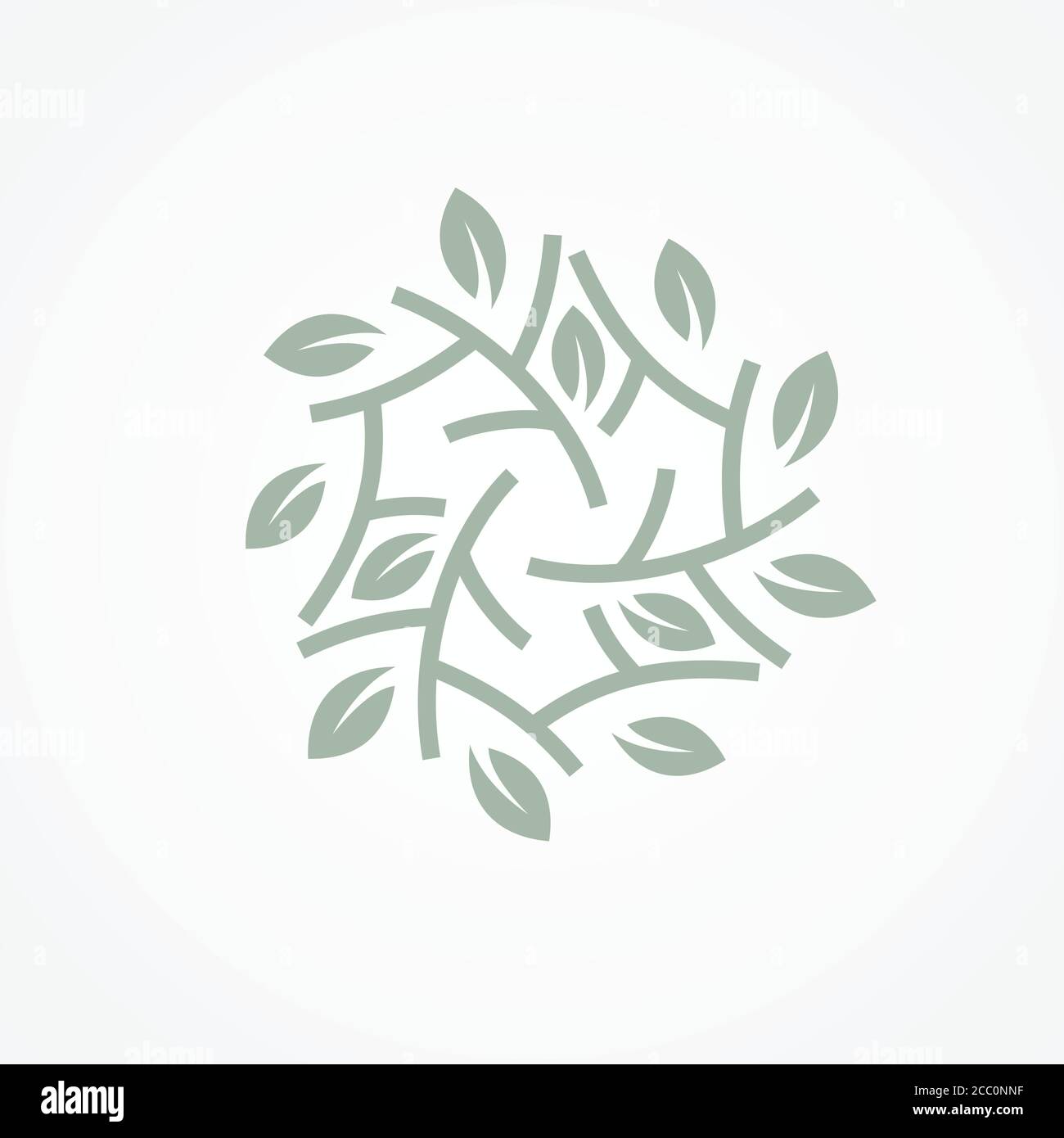 Flow trunk and leaf icon for element design symbol. Simple design ...