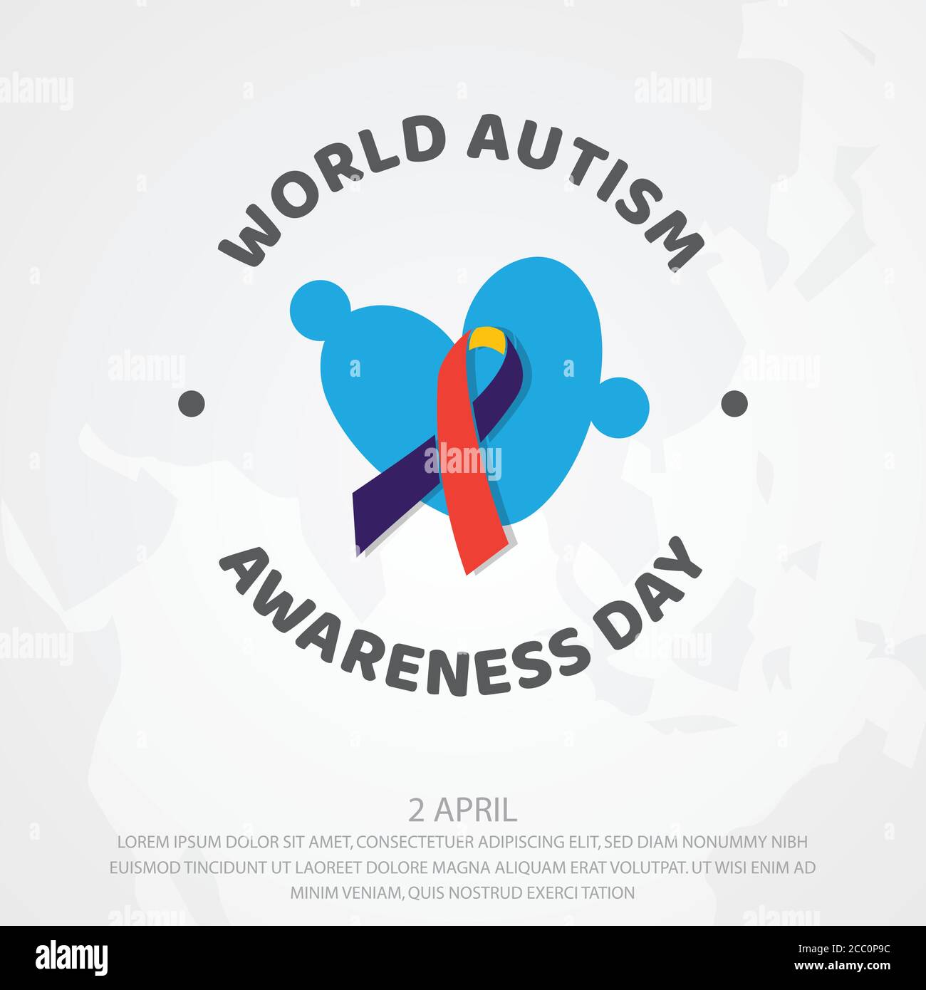 Colorful design World Autism Awareness Day with puzzle graphic. World ...