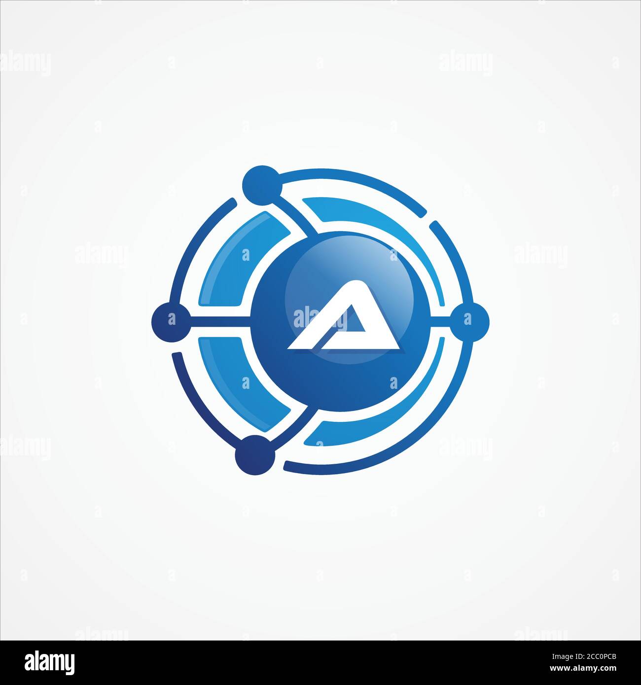 Technology design vector orbit with letter A symbol design minimalist ...