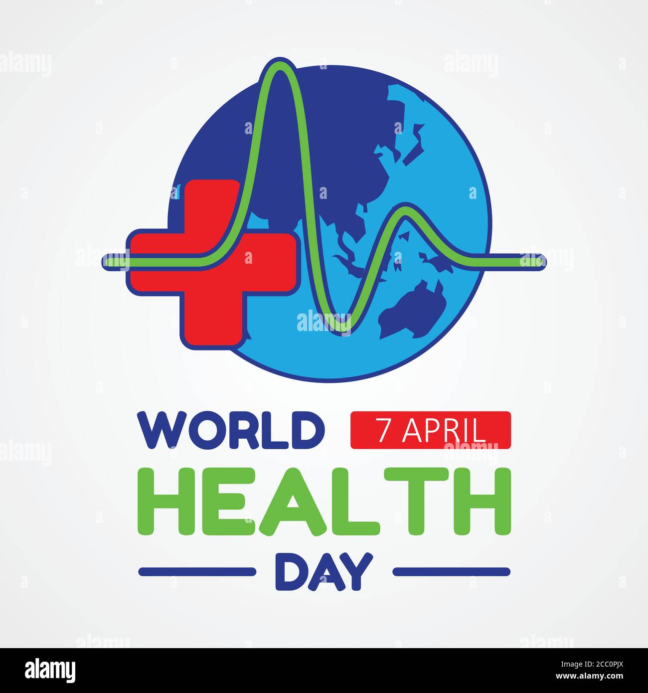 World health day vector letter with globe icon symbol. Design letter ...