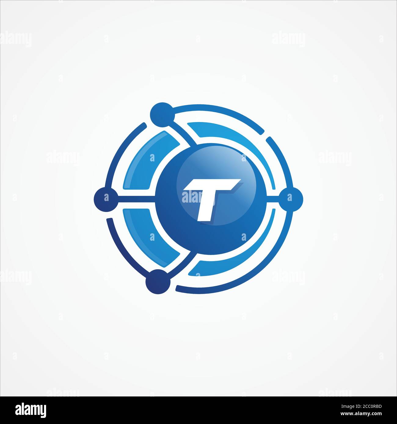 Technology design vector orbit with letter T symbol design minimalist ...