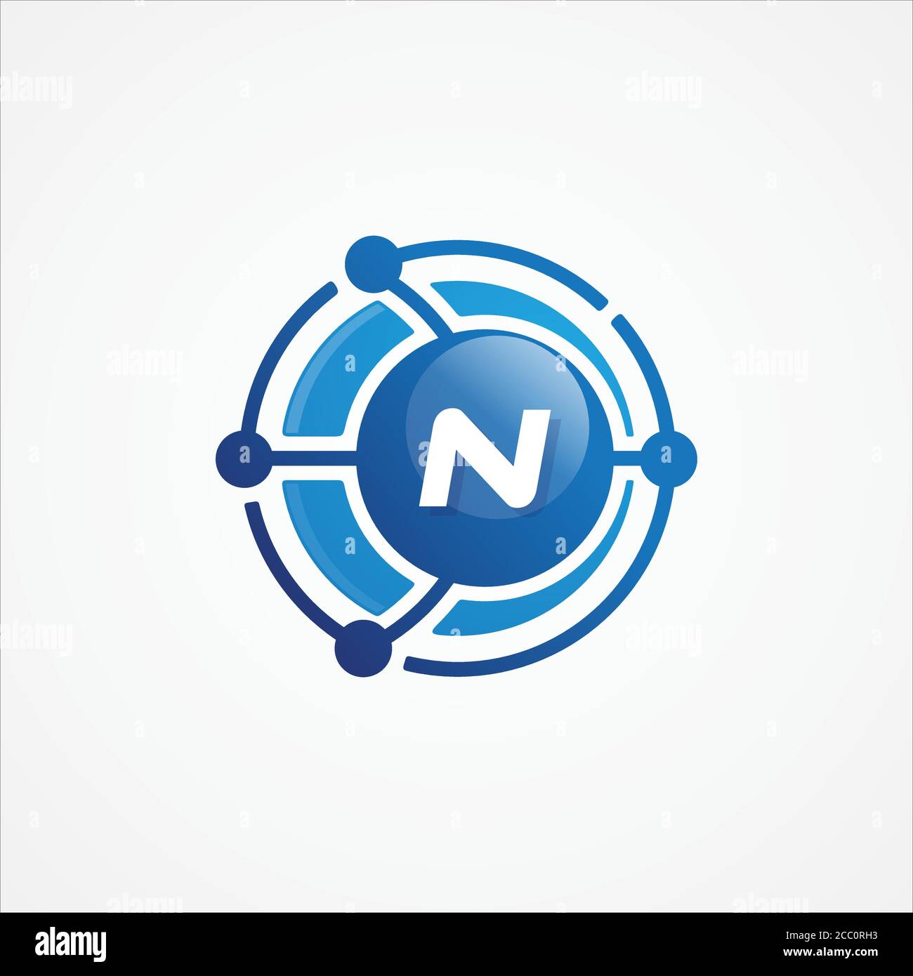 Technology design vector orbit with letter N symbol design minimalist ...
