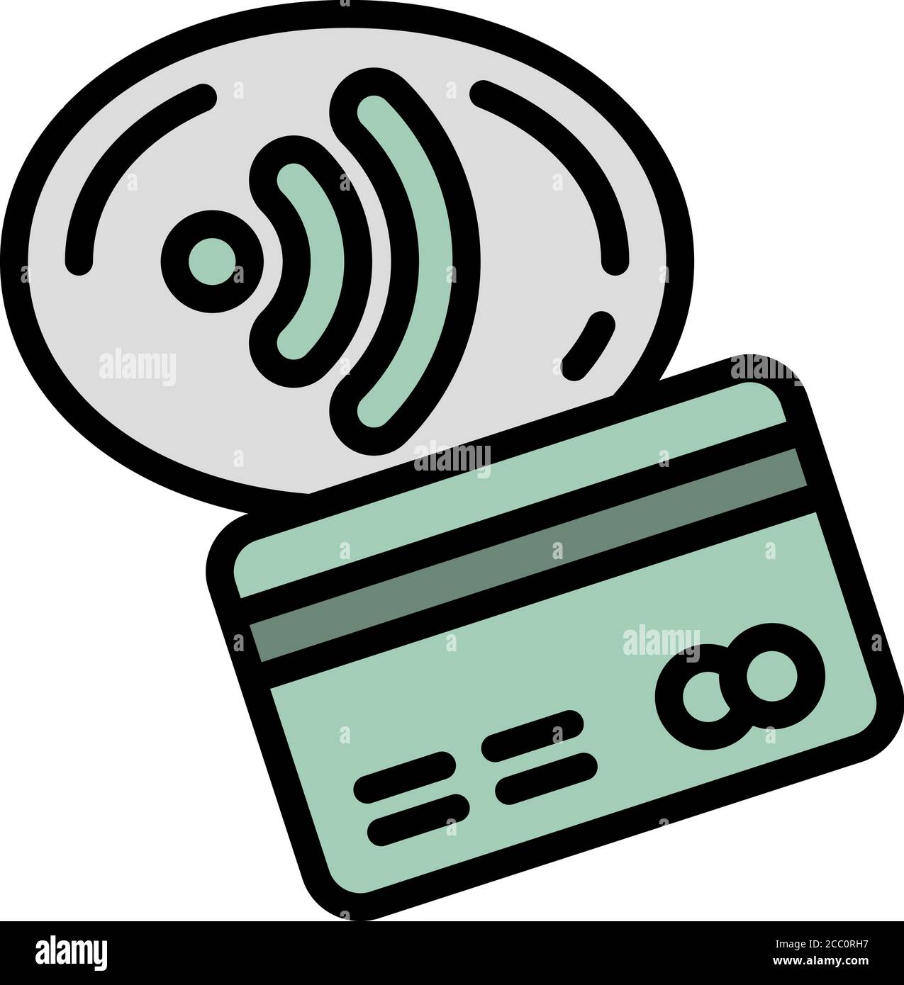 Nfc modern bank card icon. Outline nfc modern bank card vector icon for ...