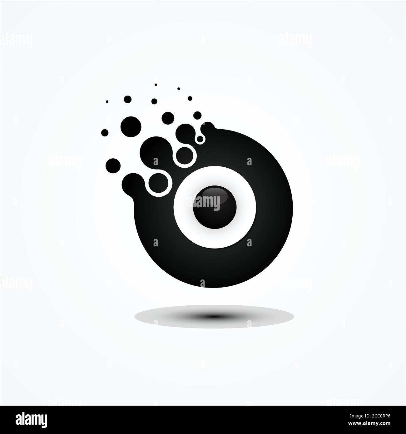 Simple vector eye pixel design in flat style. Pixel technology eye sign ...