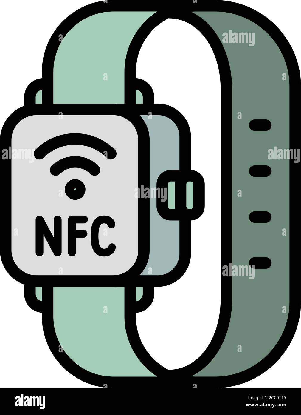 Nfc smartwatch payment icon. Outline nfc smartwatch payment vector icon ...