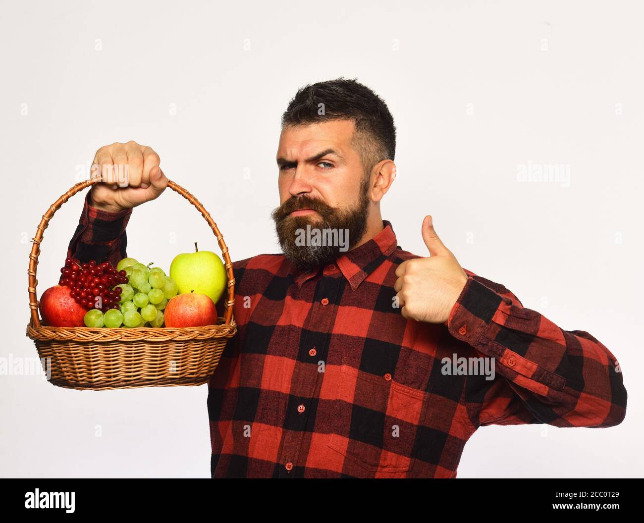 Farmer shows thumb up harvest hi-res stock photography and images - Alamy