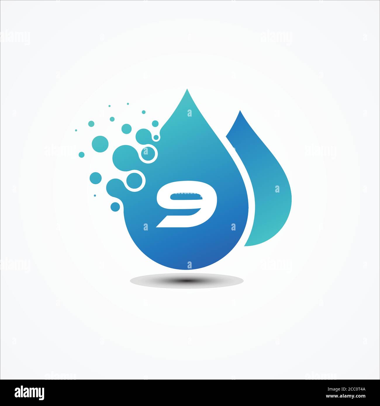 Droplet vector design with letter 9 symbol design minimalist. Letter 9 ...