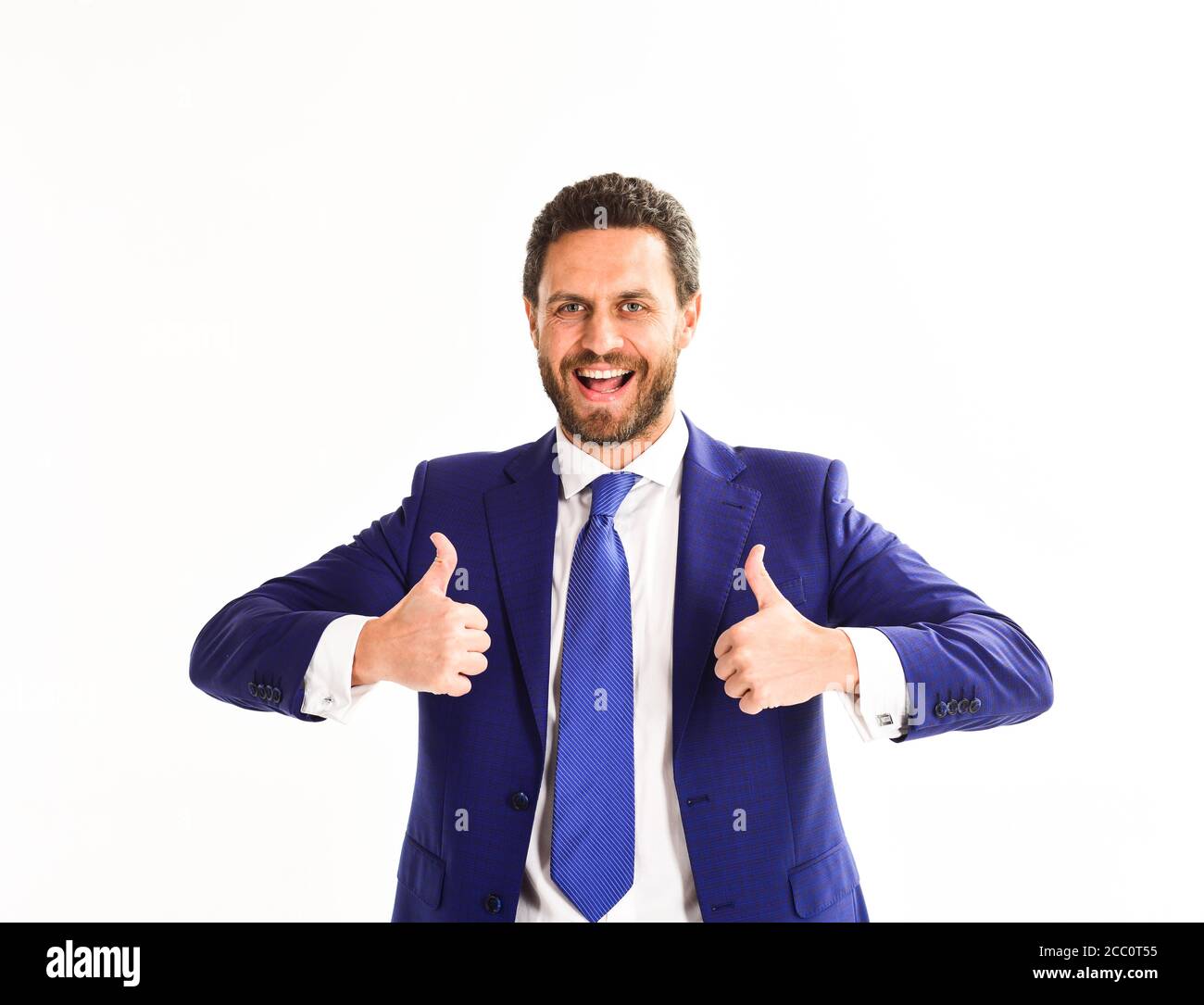 Man or businessman with smiling face isolated on white background ...