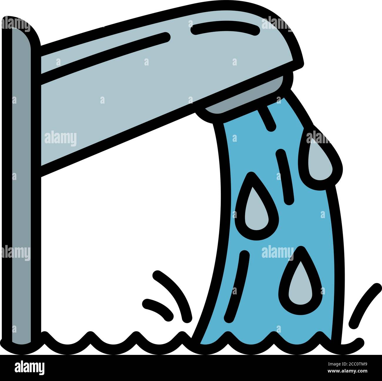 Pool water tap icon. Outline pool water tap vector icon for web design ...