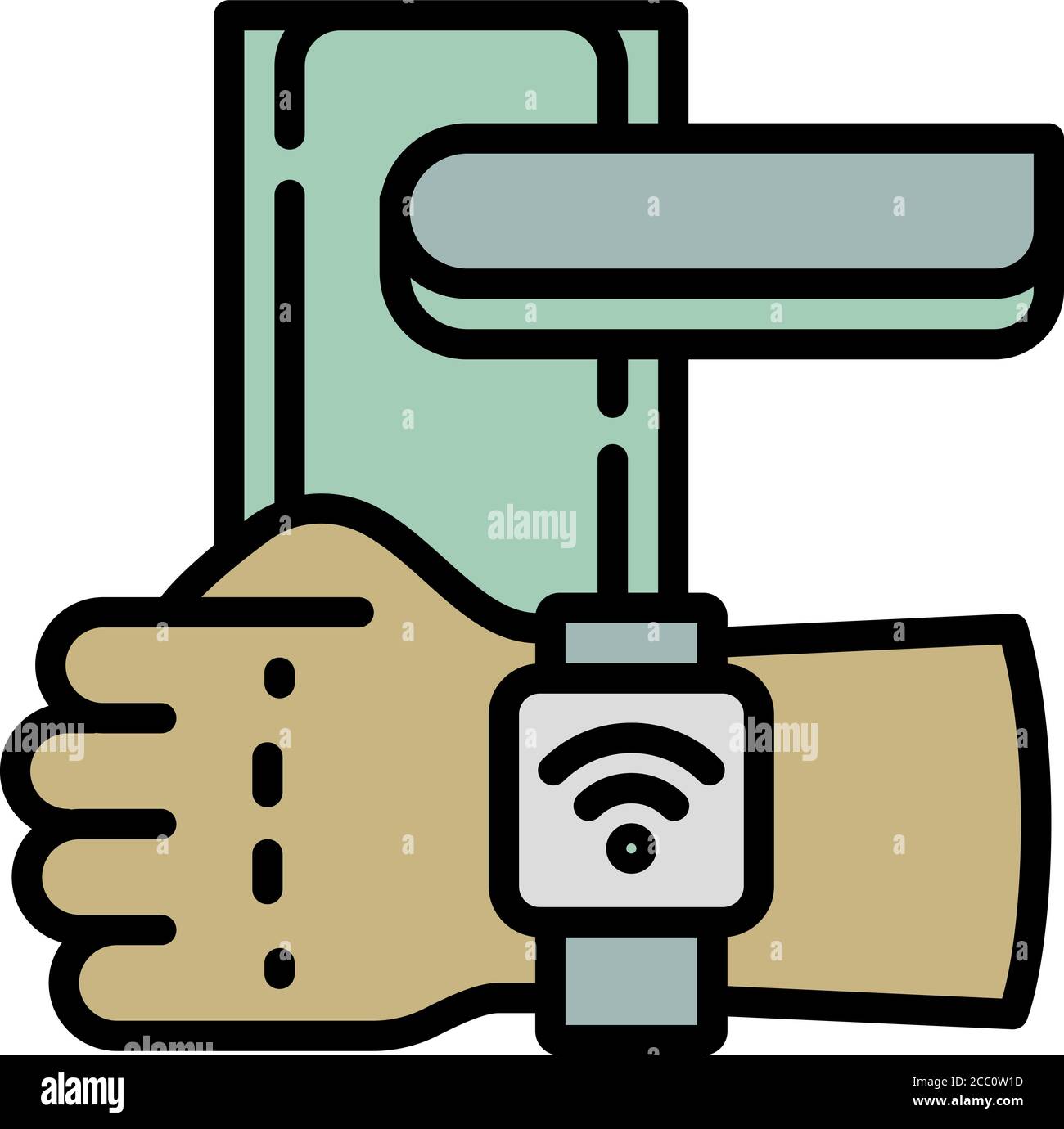 Nfc door lock icon. Outline nfc door lock vector icon for web design ...