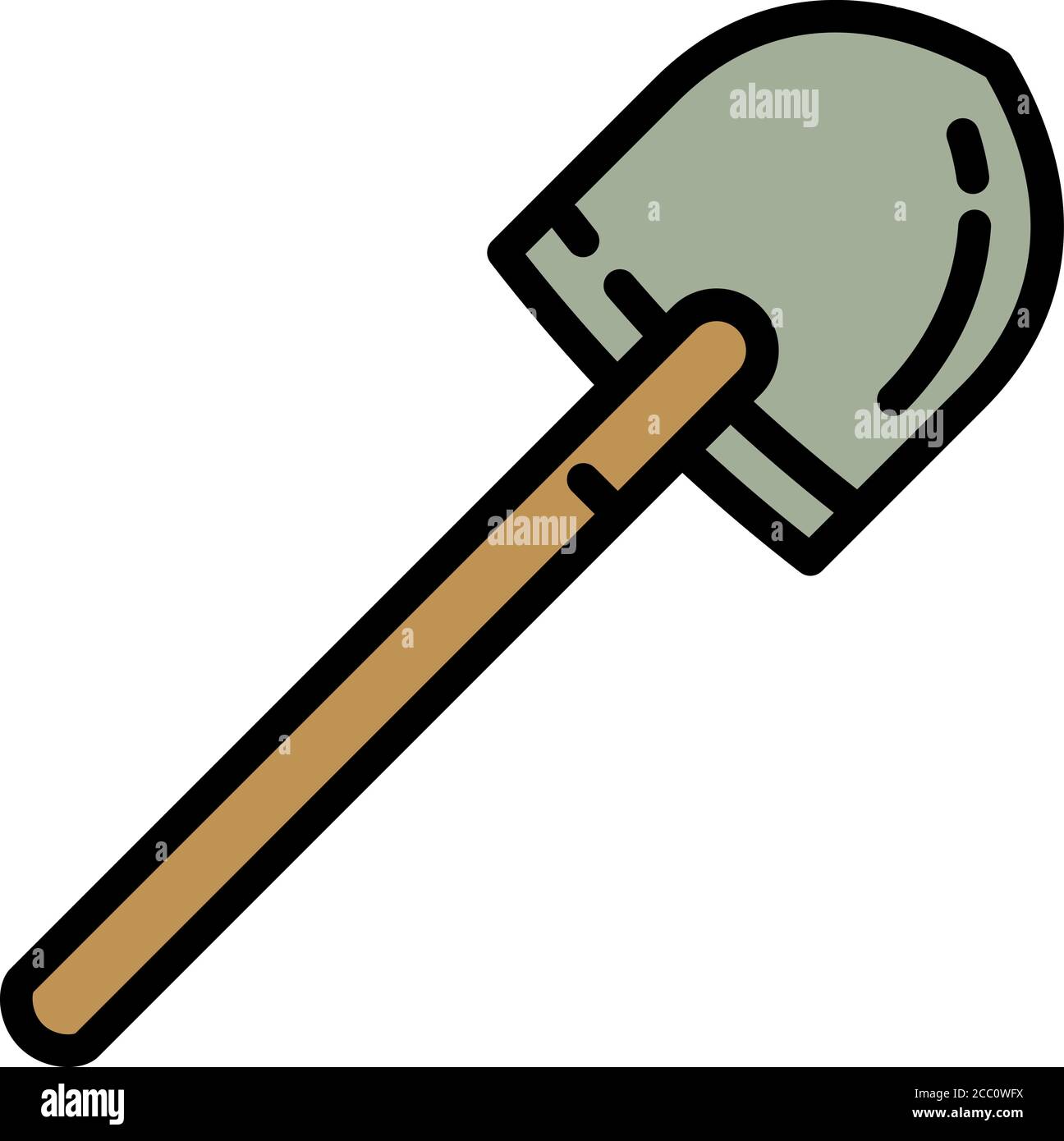 Gardening shovel icon. Outline gardening shovel vector icon for web ...