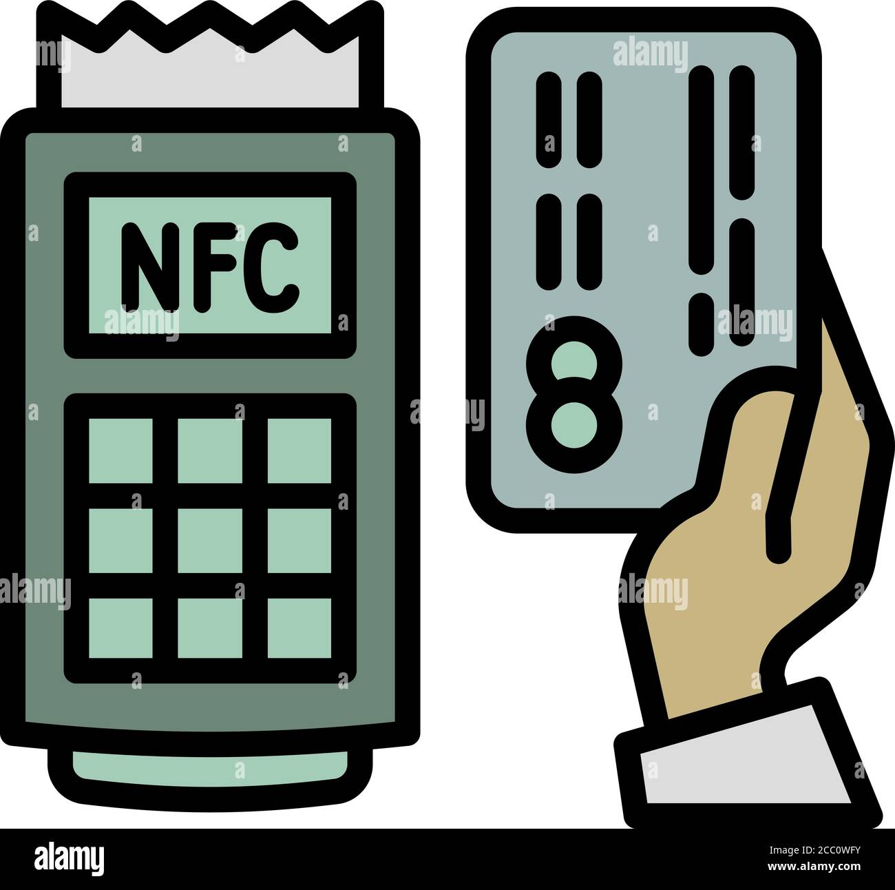 Nfc payment machine icon. Outline nfc payment machine vector icon for ...