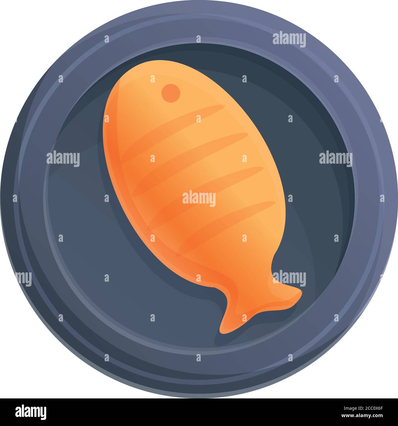 Homemade fried fish icon. Cartoon of homemade fried fish vector icon ...