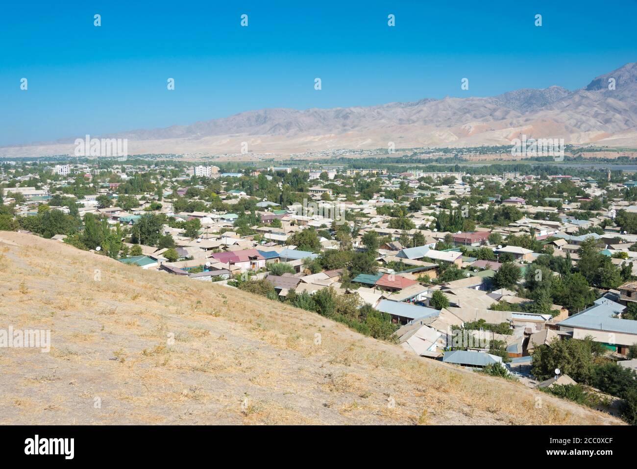 Panjakent, Tajikistan - Panjakent City view from Remains of Ancient ...