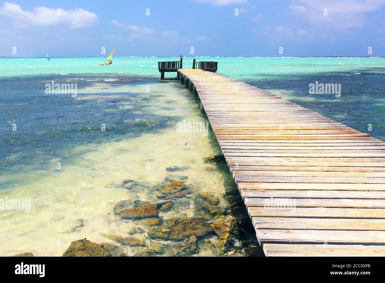 Windsurfing bonaire lac bay hi-res stock photography and images - Alamy