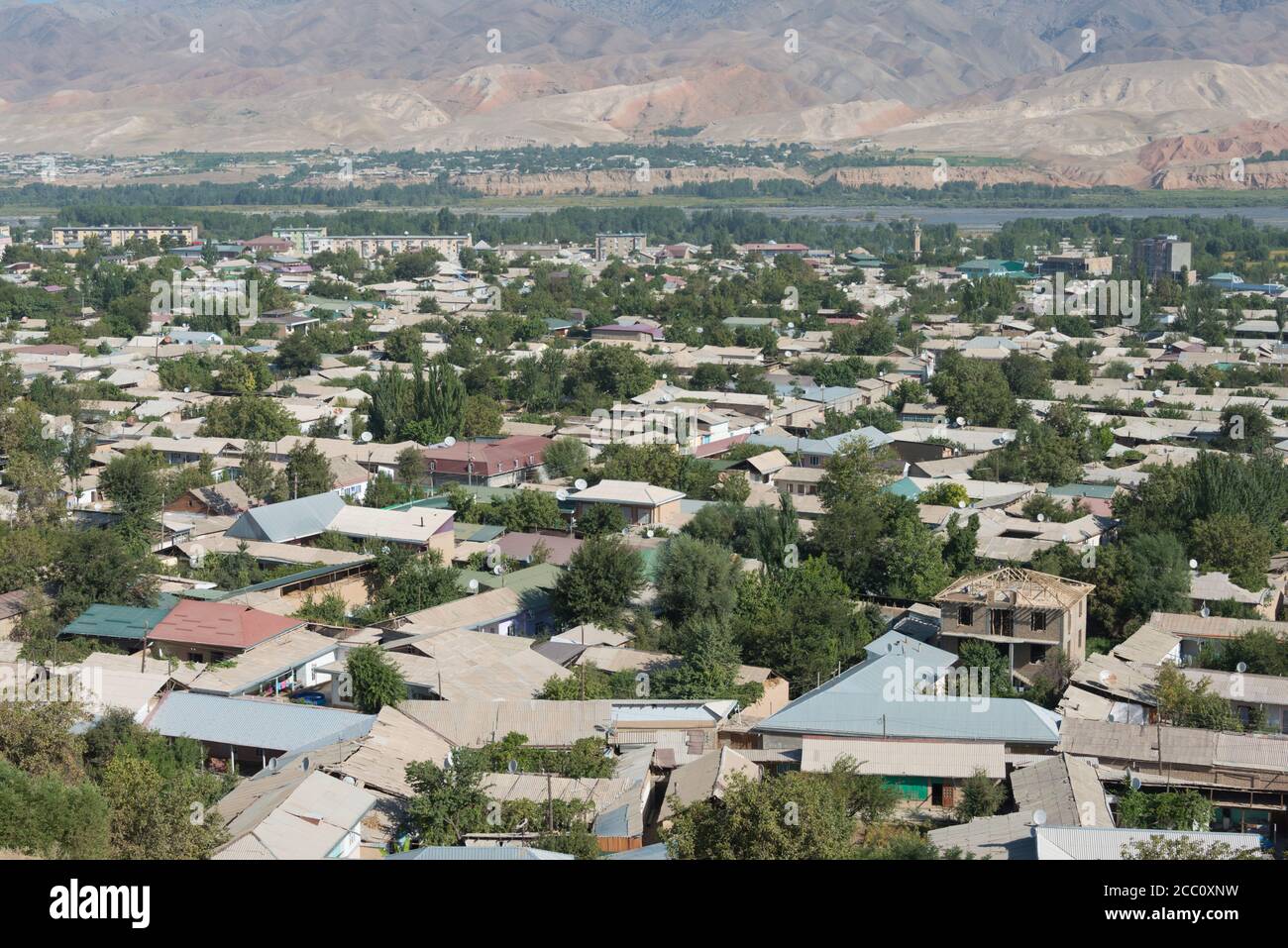 Panjakent, Tajikistan - Panjakent City view from Remains of Ancient ...