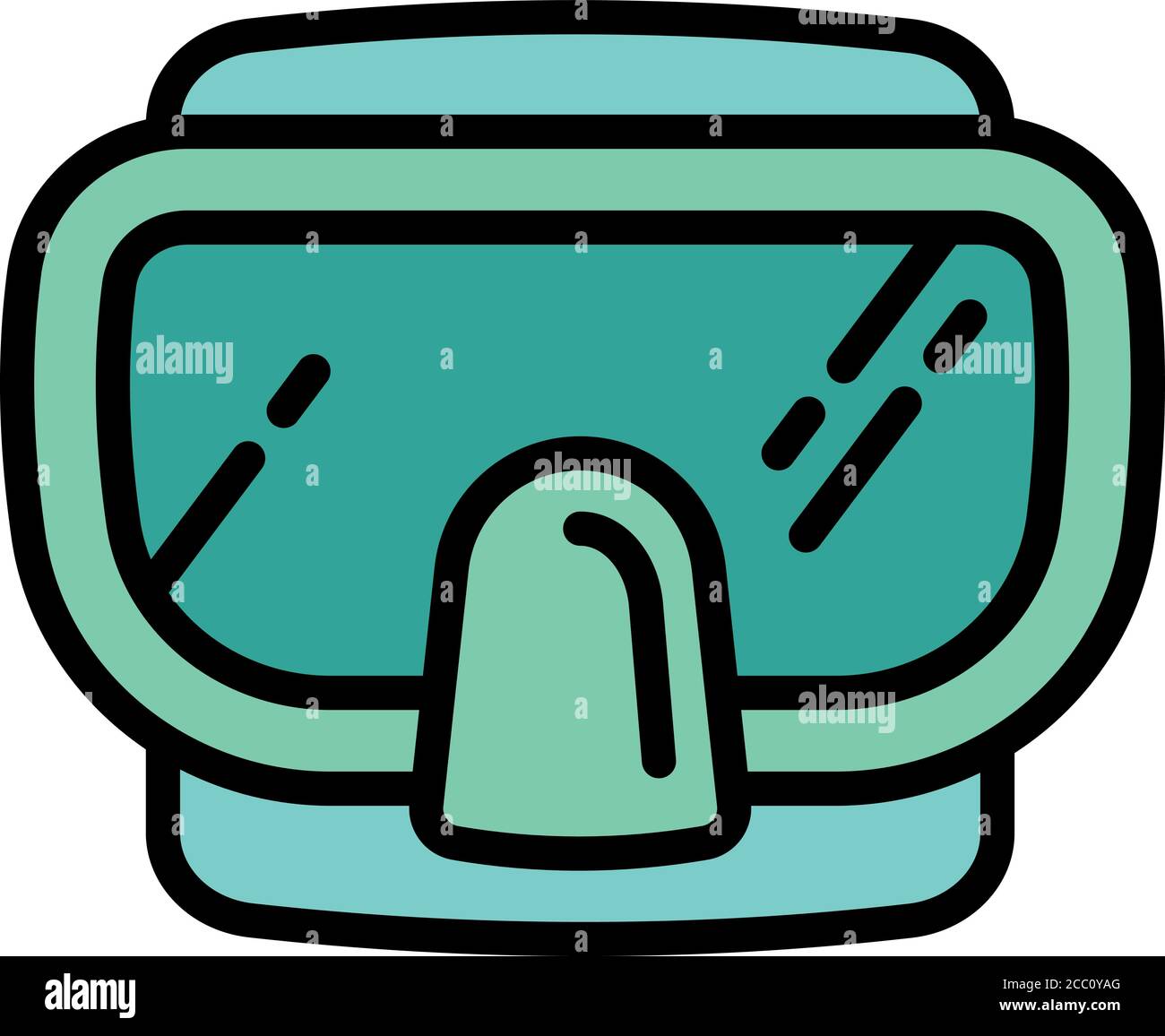 Diving mask icon. Outline diving mask vector icon for web design ...
