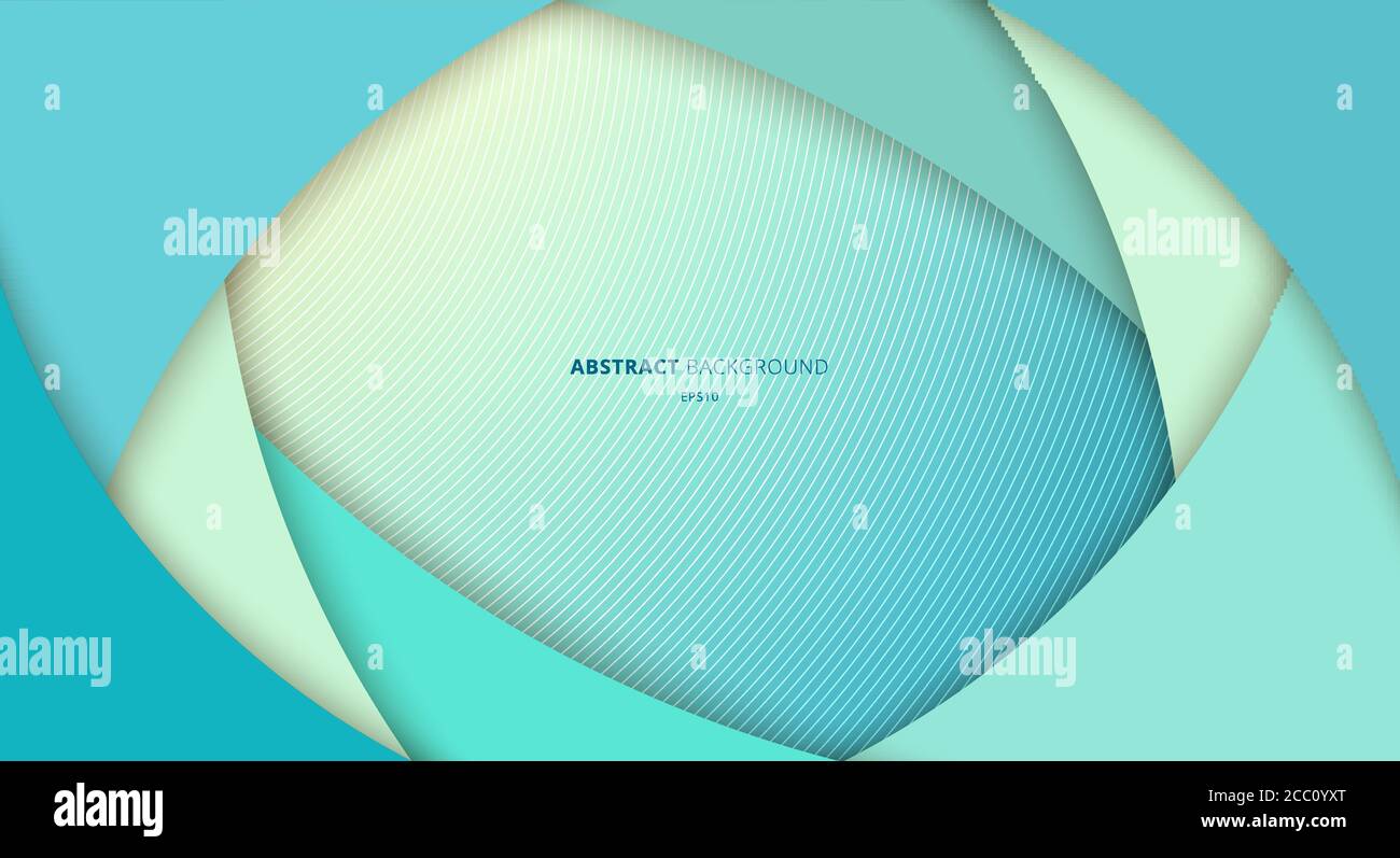 Abstract blue curve layer overlapping background. Paper art style ...