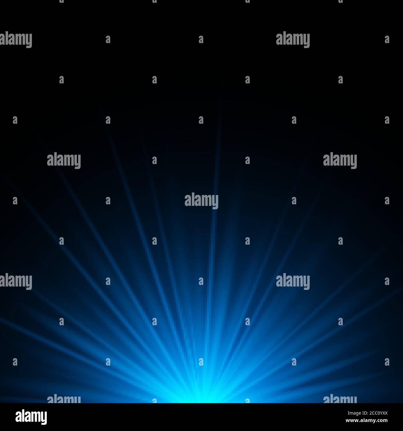 Blue rays rising on dark background with space for your text. Glowing ... Blue rays rising on dark background with space for your text. Glowing ...