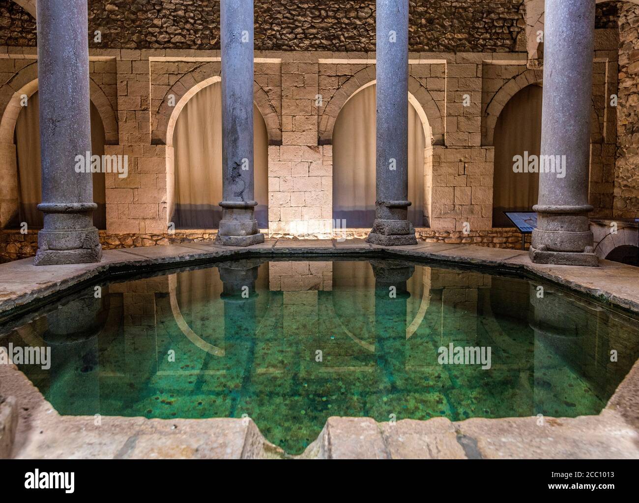 Spain, Catalonia, Girona, Arab baths (12th century), apodyterium and ...