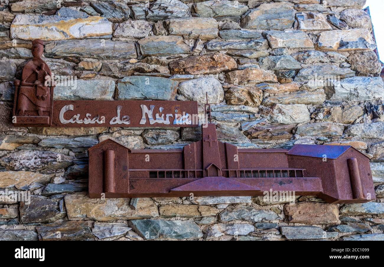 Spain, Catalonia, Pyrenees, Vall de Nuria, village of Queralbs (10th ...