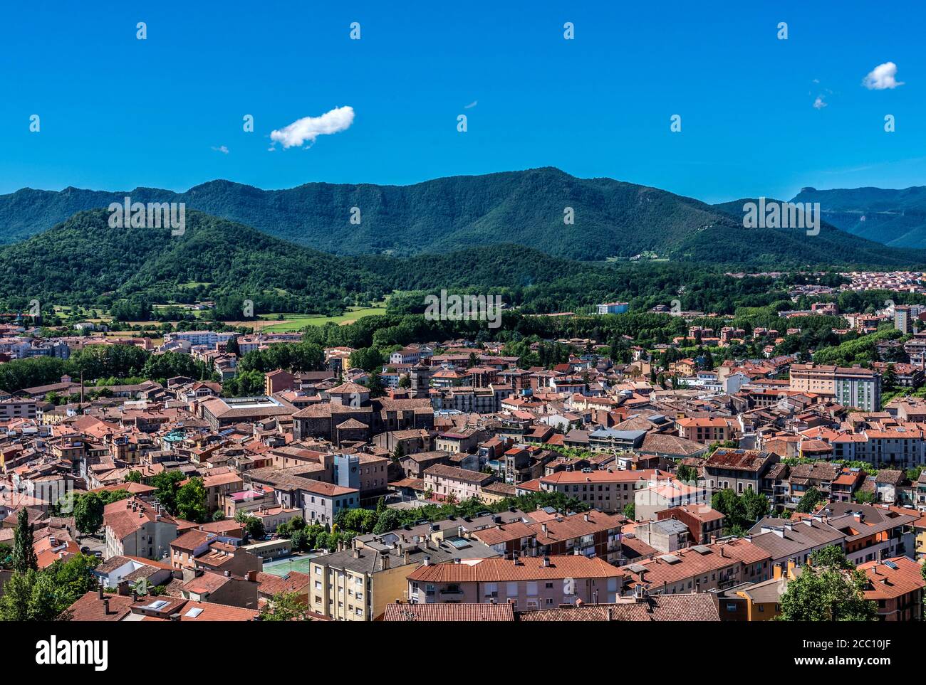 Spain, Catalonia, Garrotxa Volcanic Zone Natural Park, extinct volcanos ...