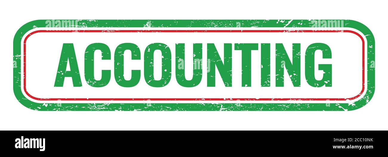 ACCOUNTING green grungy rectangle stamp sign Stock Photo - Alamy