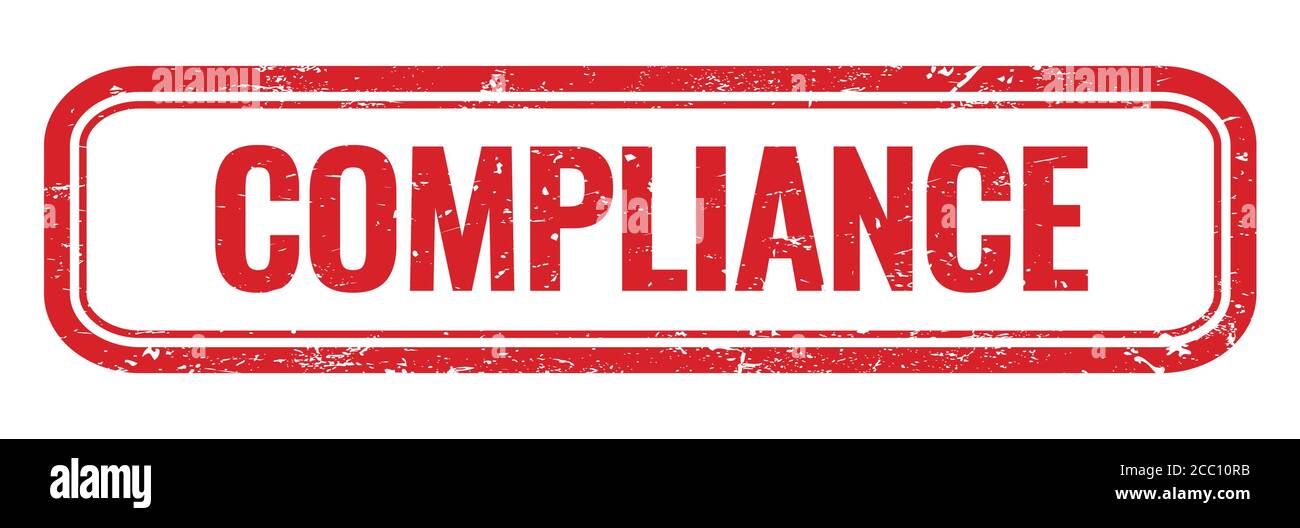 COMPLIANCE red grungy rectangle stamp sign Stock Photo - Alamy